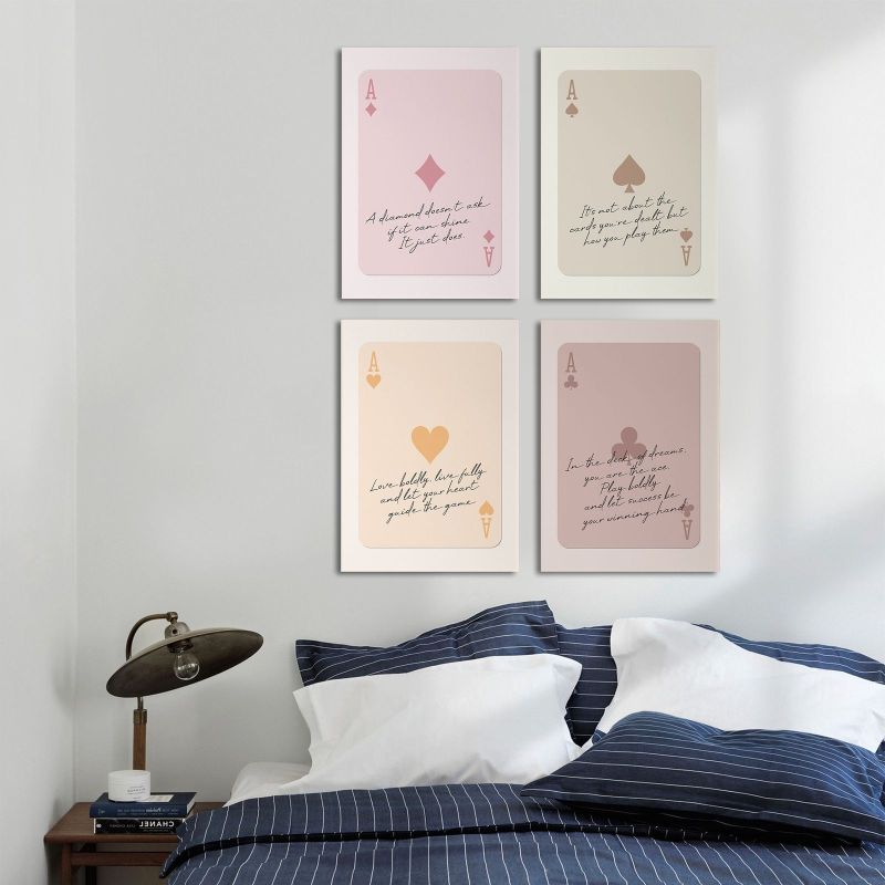 Inspirational Quotes Playing Cards Poster Set of 4